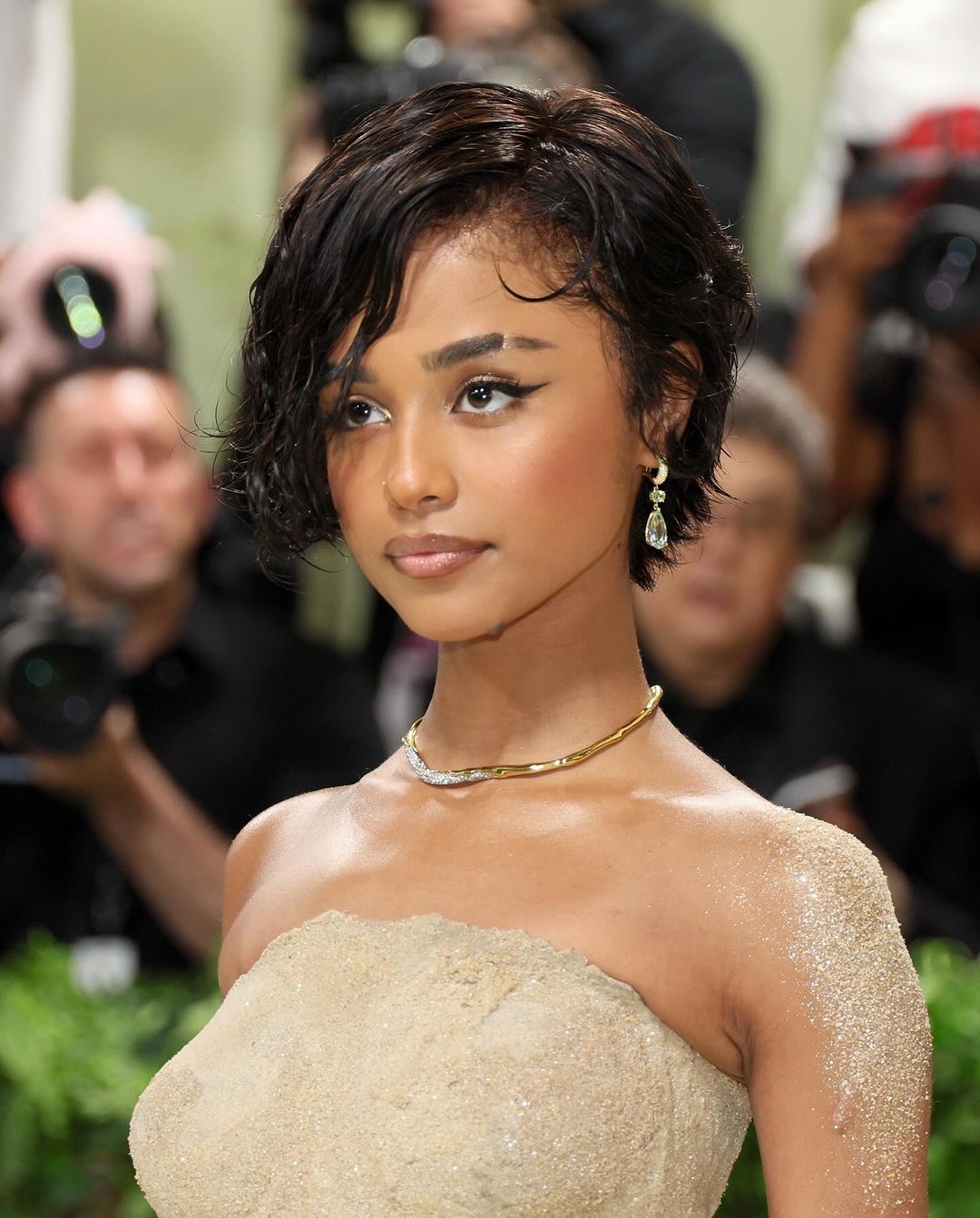 Tyla Wears Sand Sculpted Couture by Balmain for Her 2024 Met Gala Debut ...